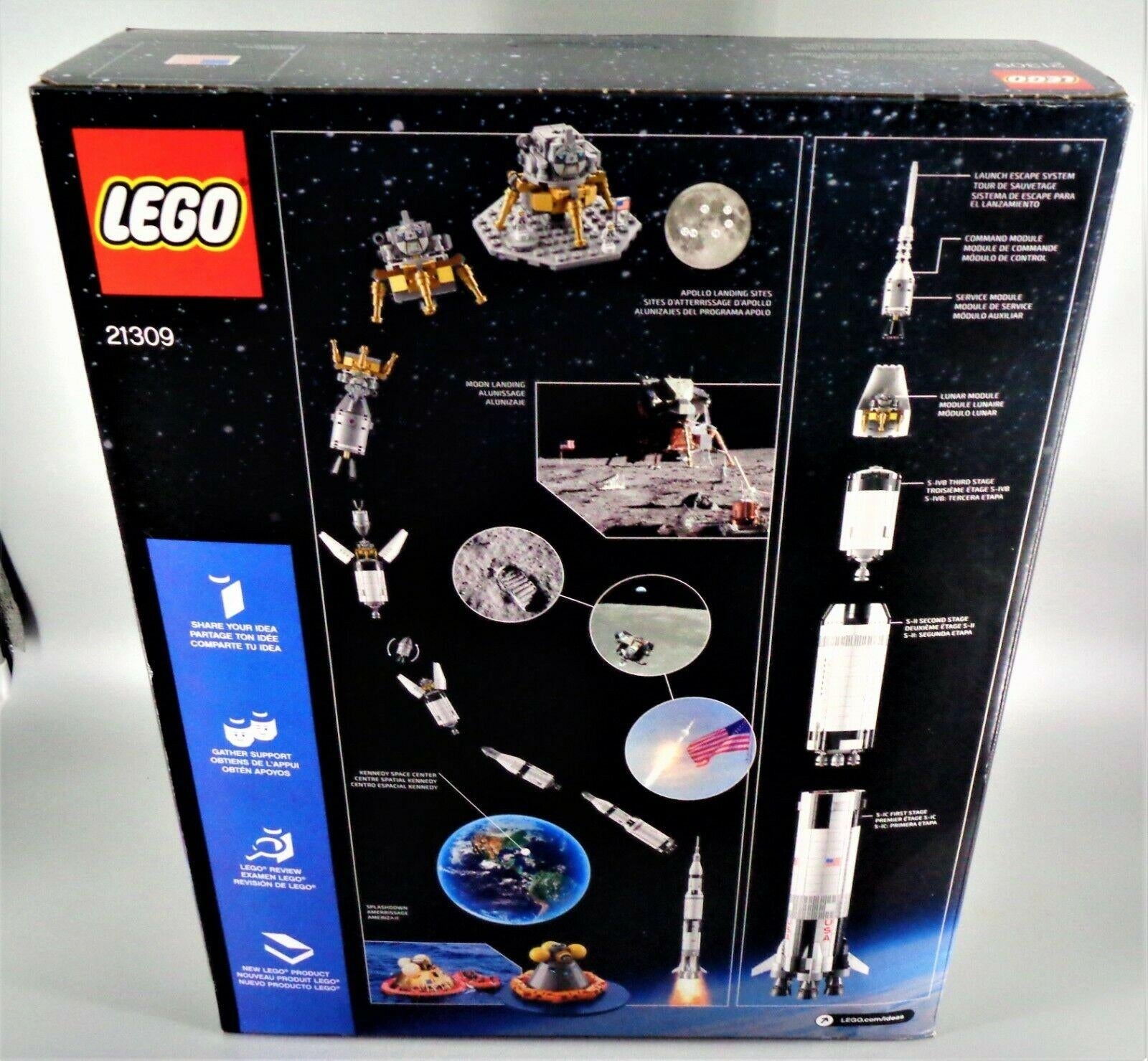 LEGO Ideas NASA Apollo Saturn V 21309 Outer Space Model Rocket for Kids ...